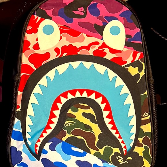 NA | Accessories | Camo Shark Teeth Backpack Nwt | Poshmark